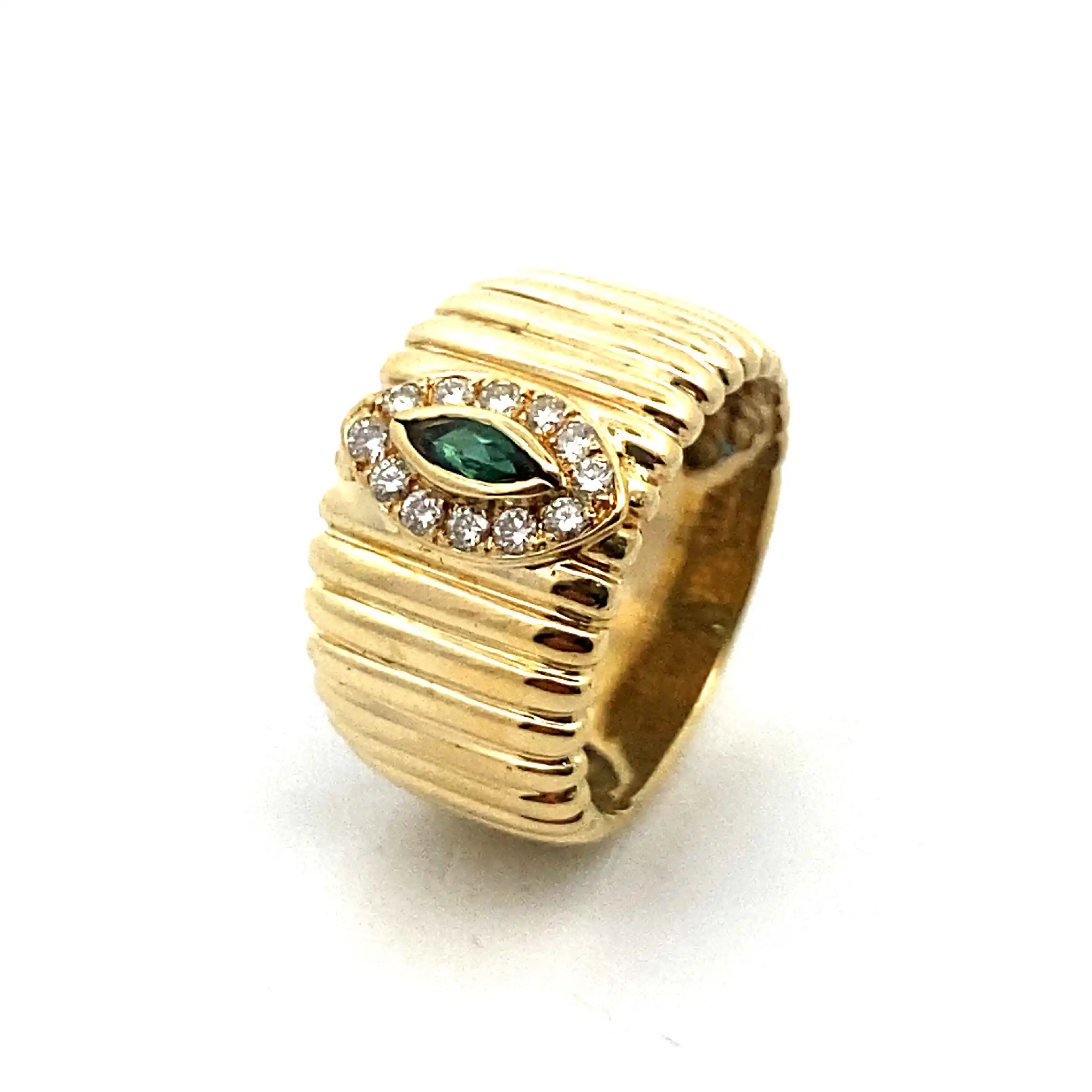 Goldring Mit Grünem Stein